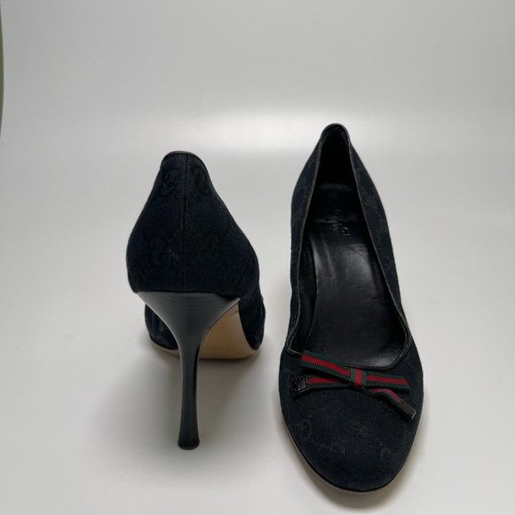 Gucci | Shoes | Gucci Authentic Gg Monogram Heels In Black | Poshmark